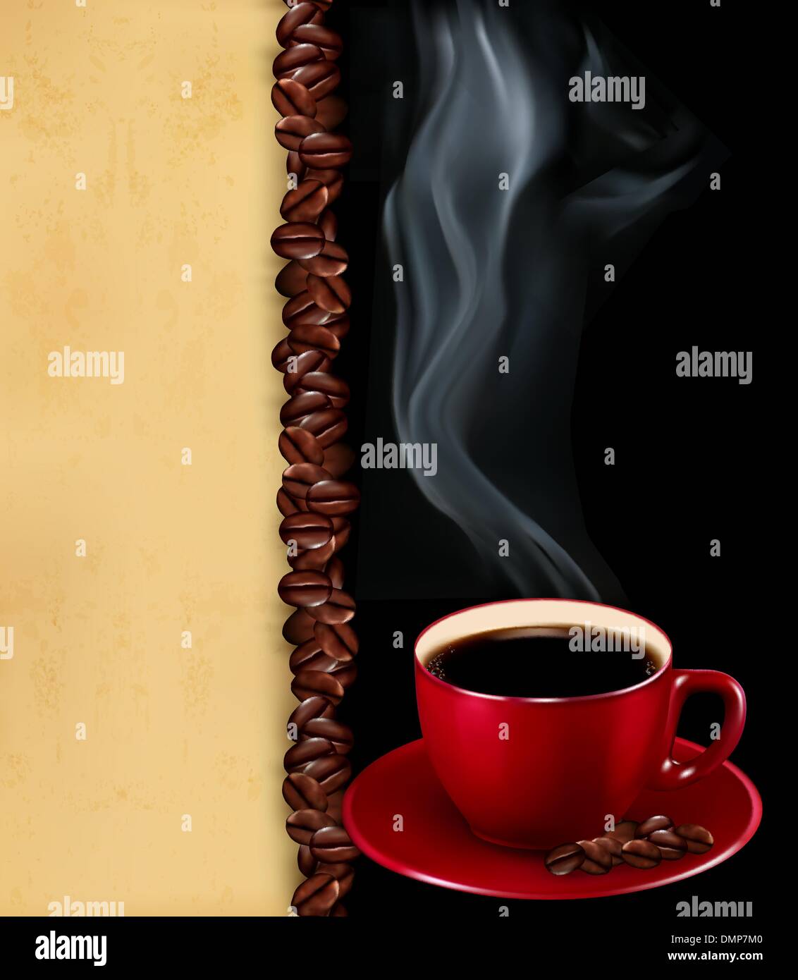 Menu design old paper coffee bean Stock Vector Images - Alamy