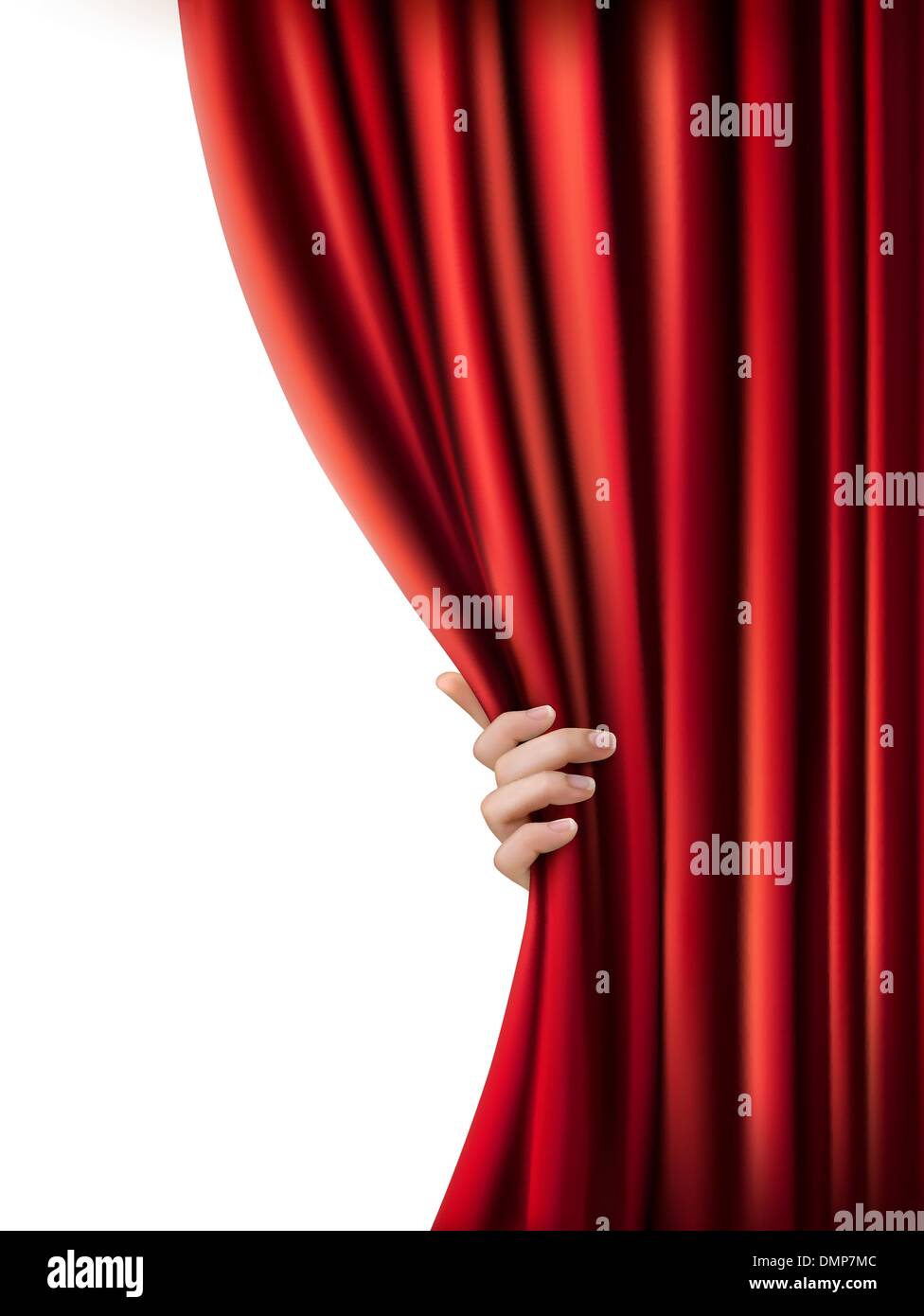 Background red velvet curtain hand Stock Vector Images - Alamy