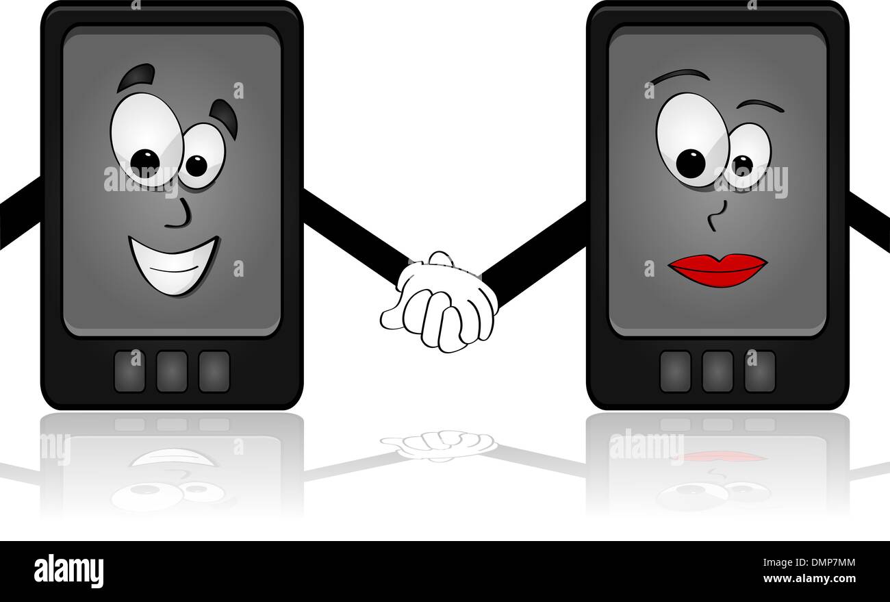 Couple phone call drawing hi-res stock photography and images - Alamy