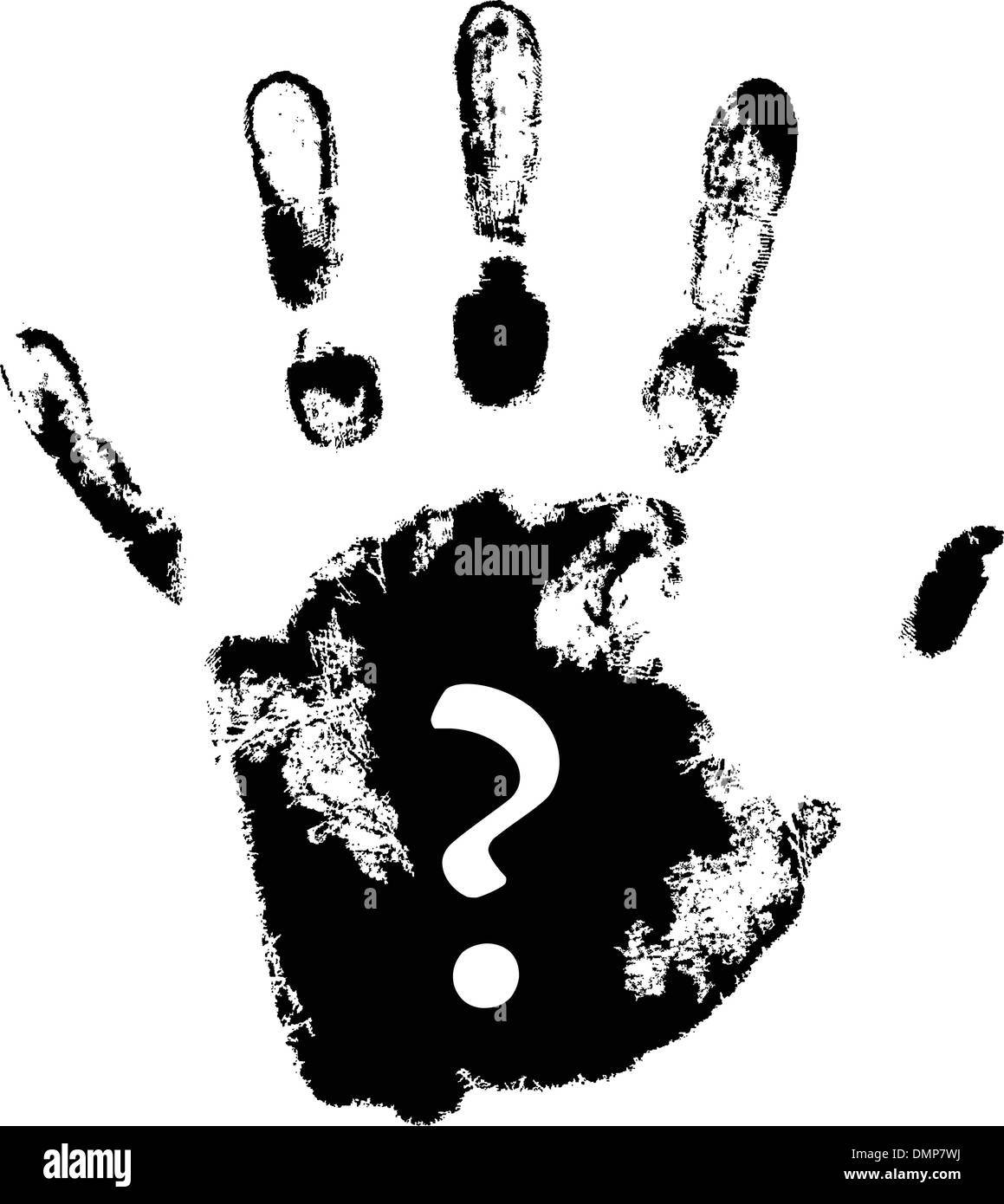 vector hand print with question mark Stock Vector Image & Art - Alamy