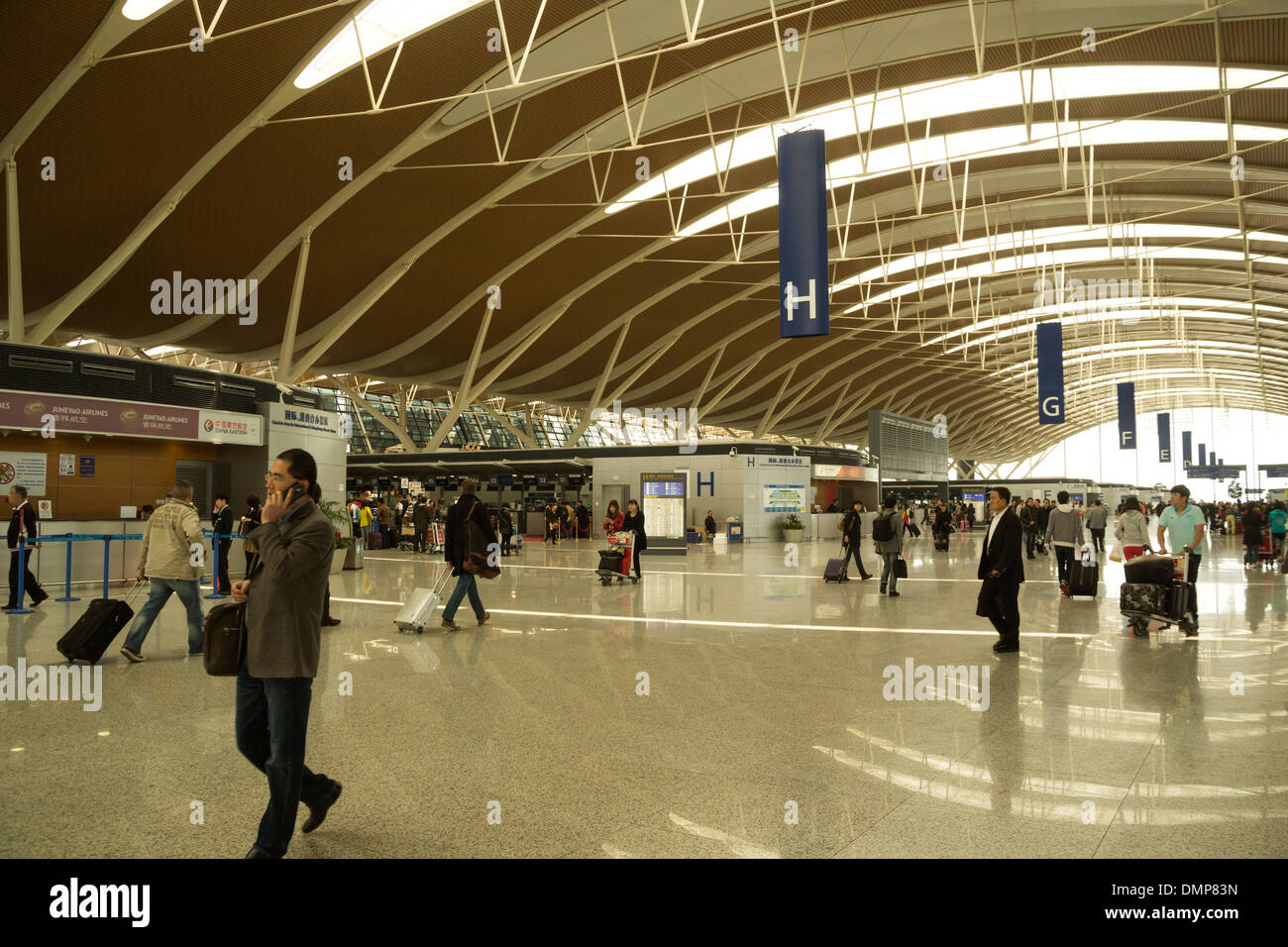 Interior of Pudong Airport in Shanghai China Stock Photo - Alamy