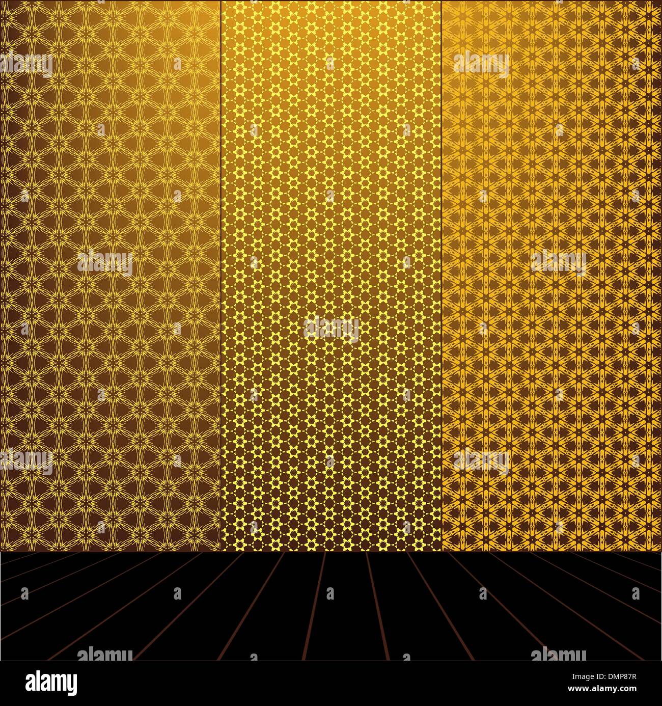 Golden Room with set seamless and wooden floor Stock Vector Image & Art ...