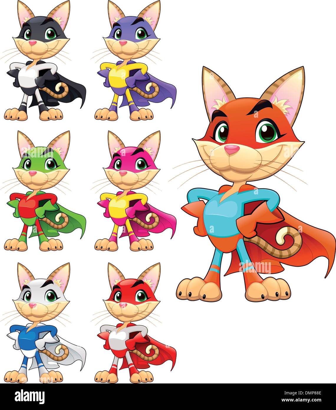 Funny cat super hero Stock Vector Image & Art - Alamy
