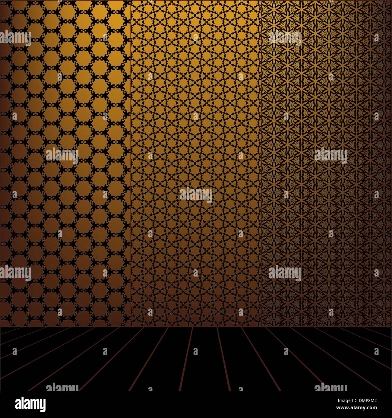 Golden Room with set seamless and wooden floor Stock Vector Image & Art ...