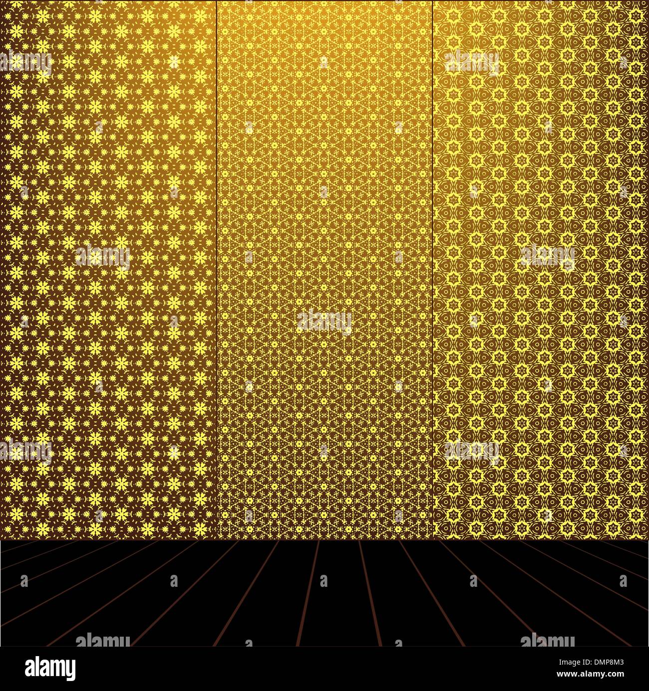Golden Room with set seamless and wooden floor Stock Vector Image & Art ...