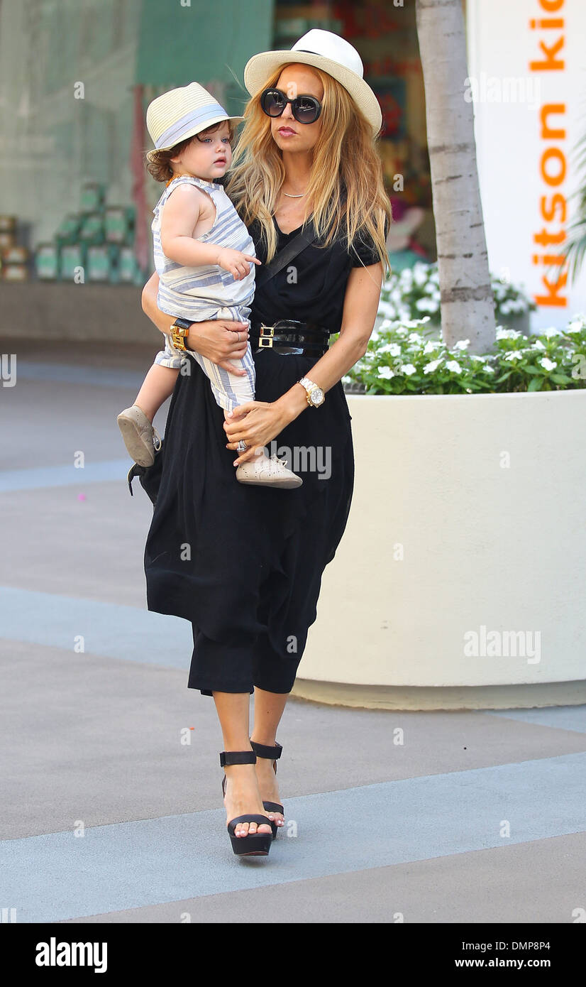 Rachel Zoe and her son Skyler Berman leave Kitson For Kids on Robertson ...