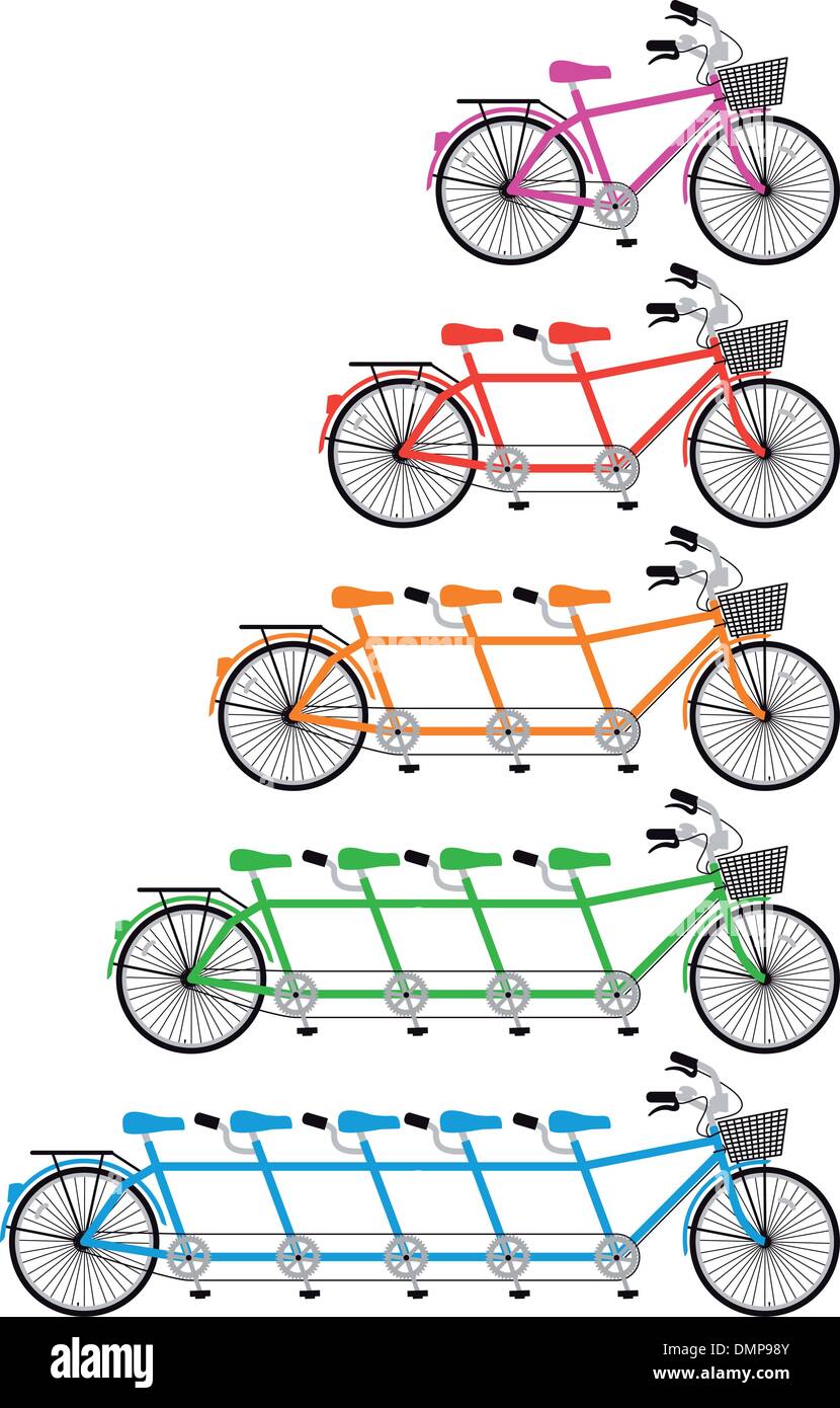 tandem bicycle set, vector Stock Vector Image & Art - Alamy