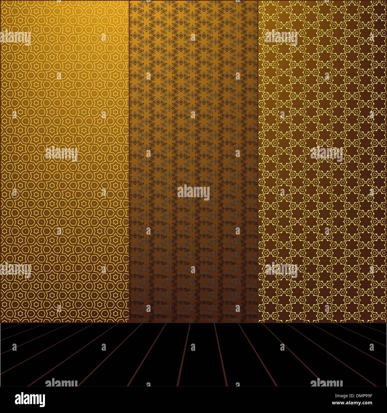 Golden Room with set seamless and wooden floor Stock Vector Image & Art ...