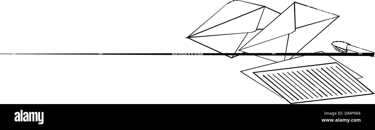 Handwritten note on the envelope Stock Vector Images - Alamy