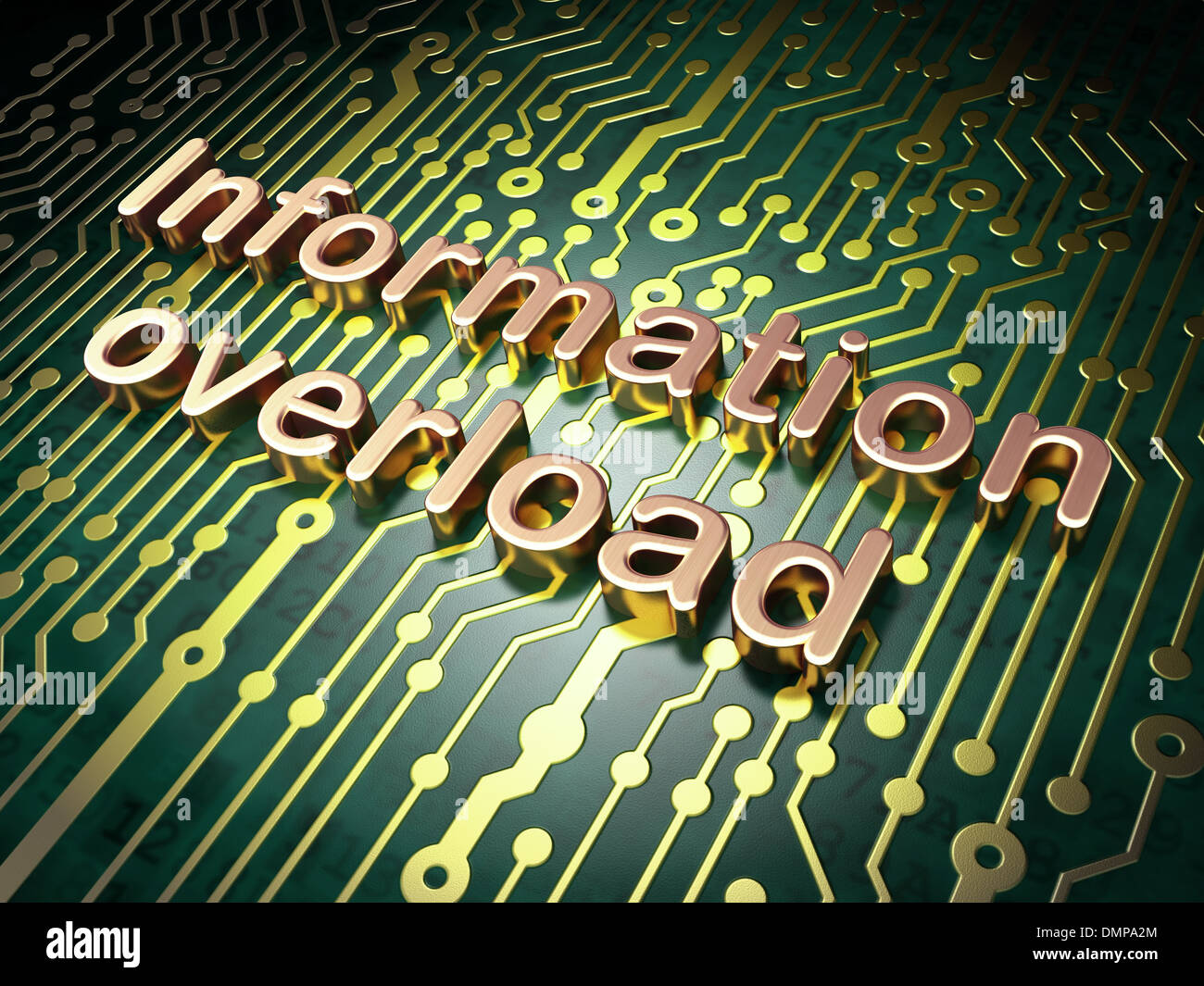 Data concept: Information Overload on circuit board background Stock ...