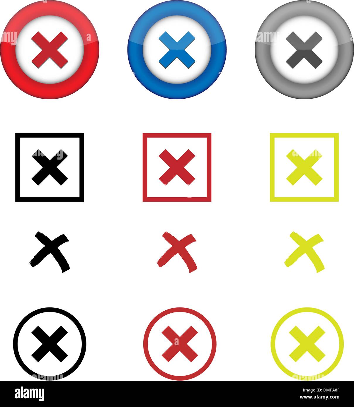 Red check mark cross signs hi-res stock photography and images - Alamy