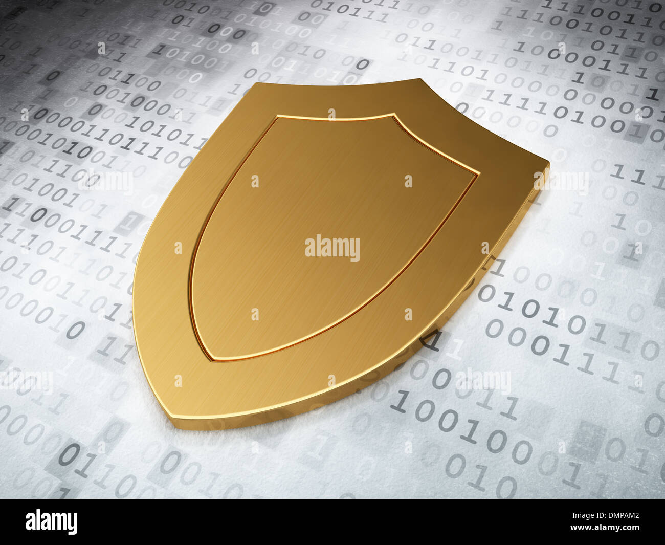 Protection concept: Golden Shield on digital background Stock Photo - Alamy