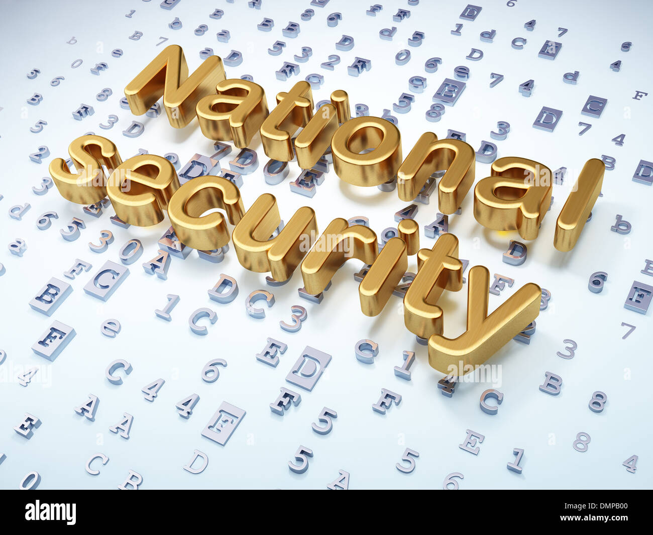 Privacy concept: Golden National Security on digital background Stock ...