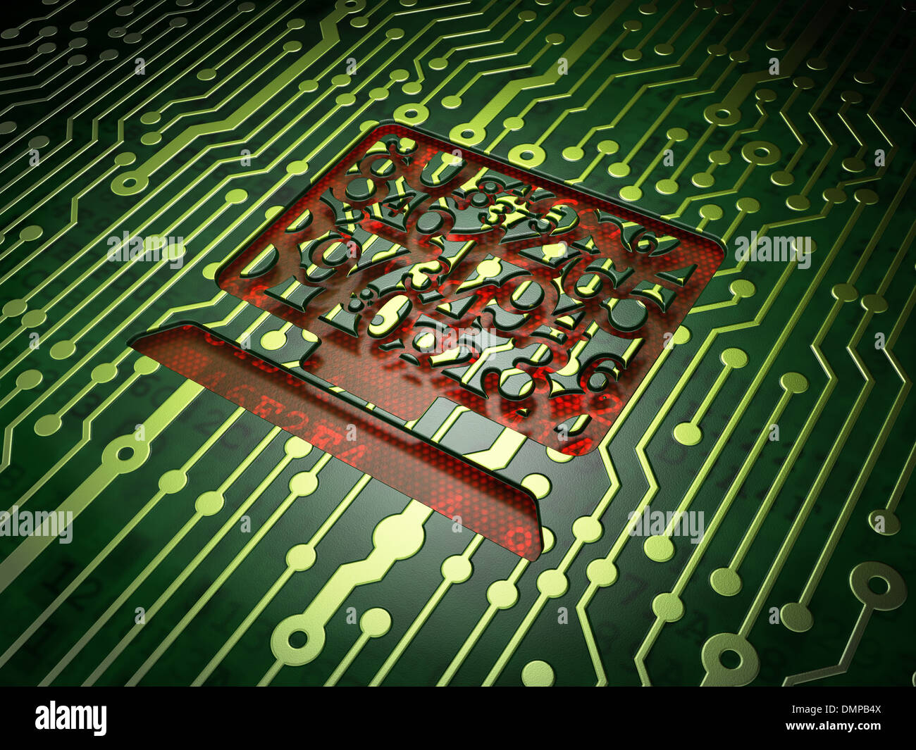 Education concept: Computer Pc on circuit board background Stock Photo ...