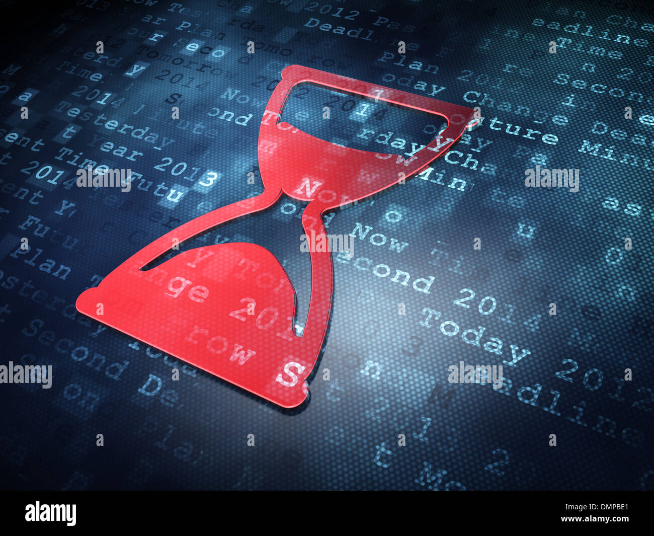 Timeline concept: Red Hourglass on digital background Stock Photo - Alamy