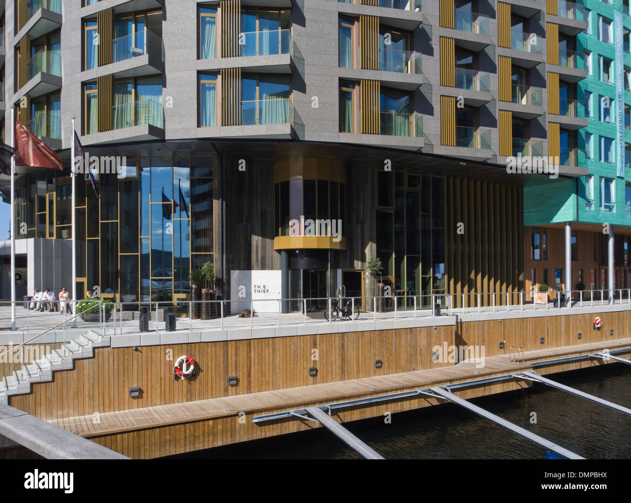Modern Scandinavian architecture in Tjuvholmen Oslo Norway with the ...