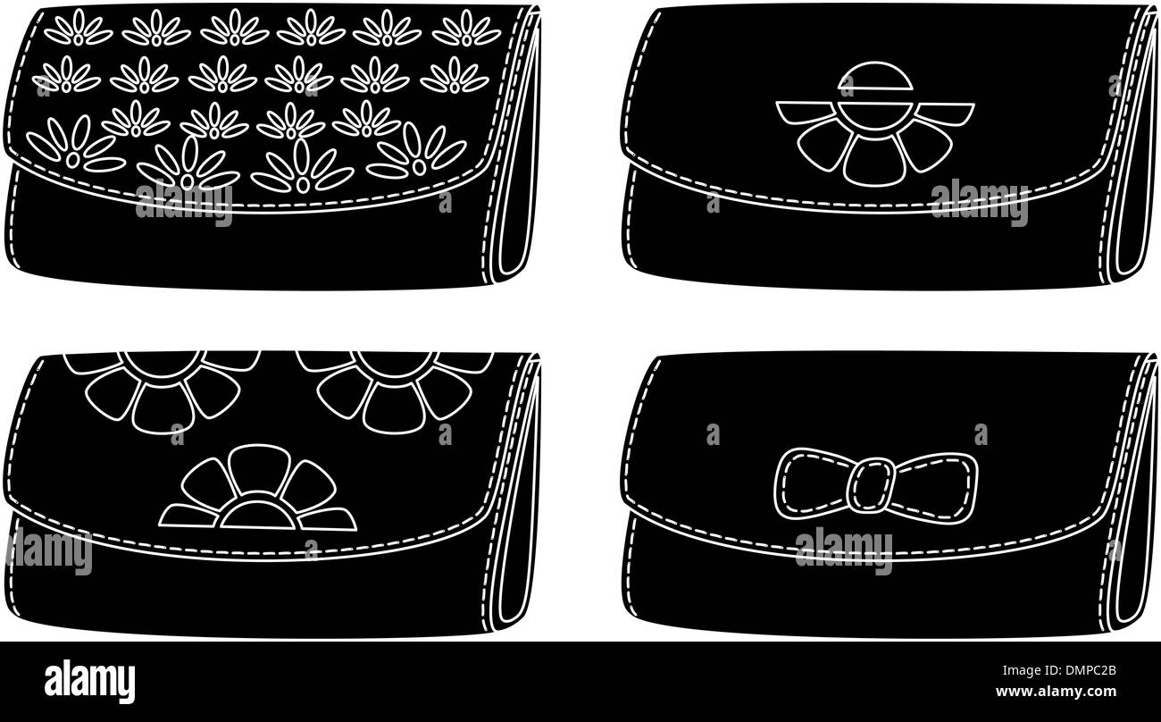 Wallets with money Stock Vector Images - Alamy