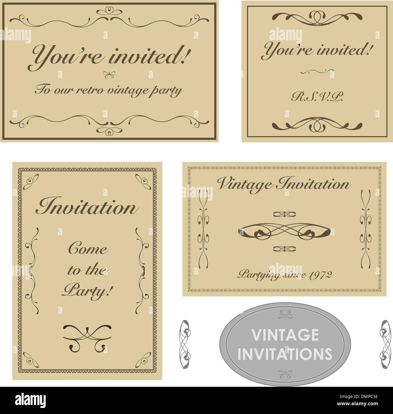 Old invitation hi-res stock photography and images - Alamy