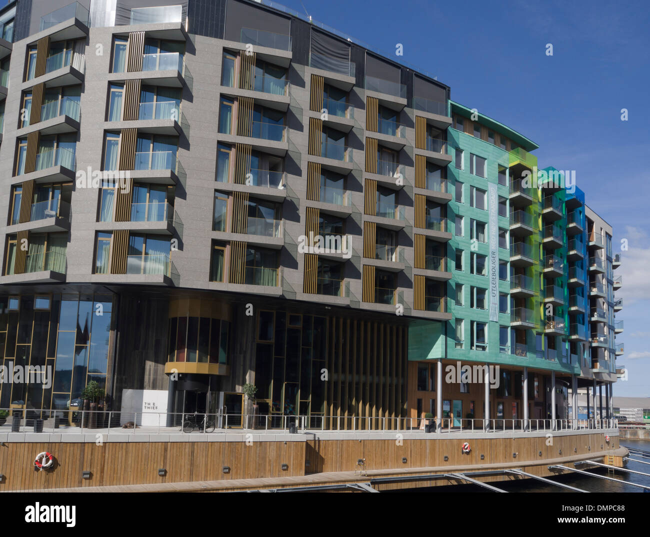 Modern Scandinavian architecture in Tjuvholmen Oslo Norway with the ...