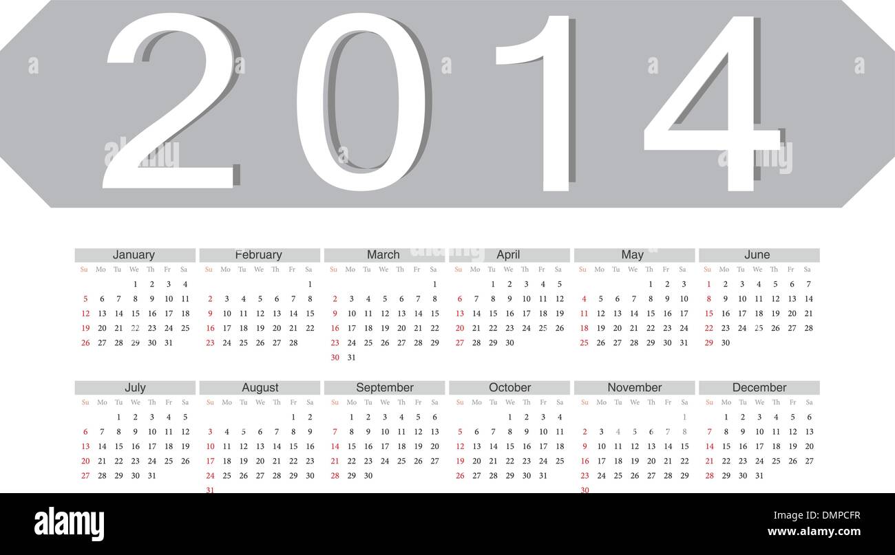 2014 number Stock Vector Images - Alamy