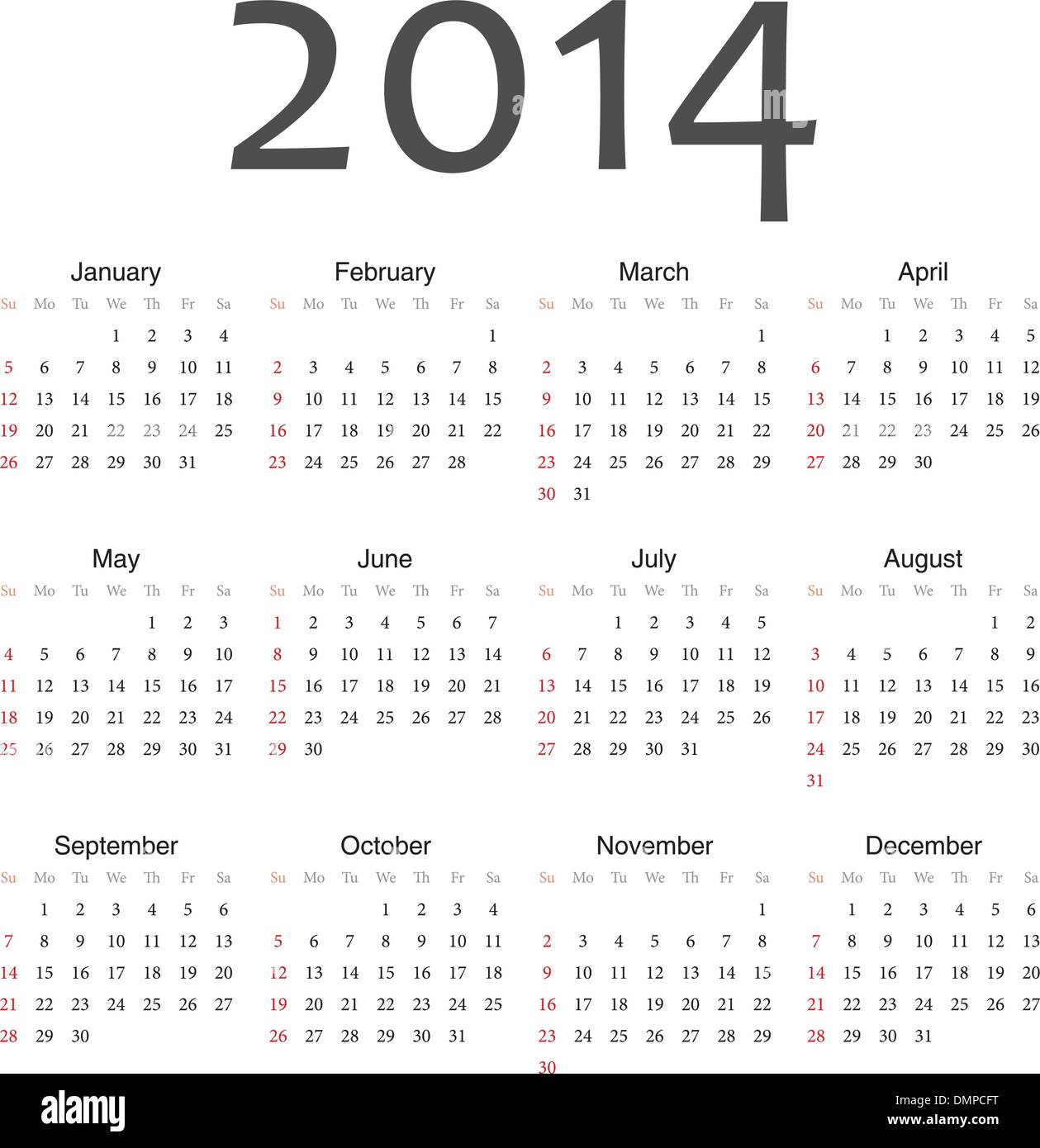 Simple calendar hi-res stock photography and images - Alamy