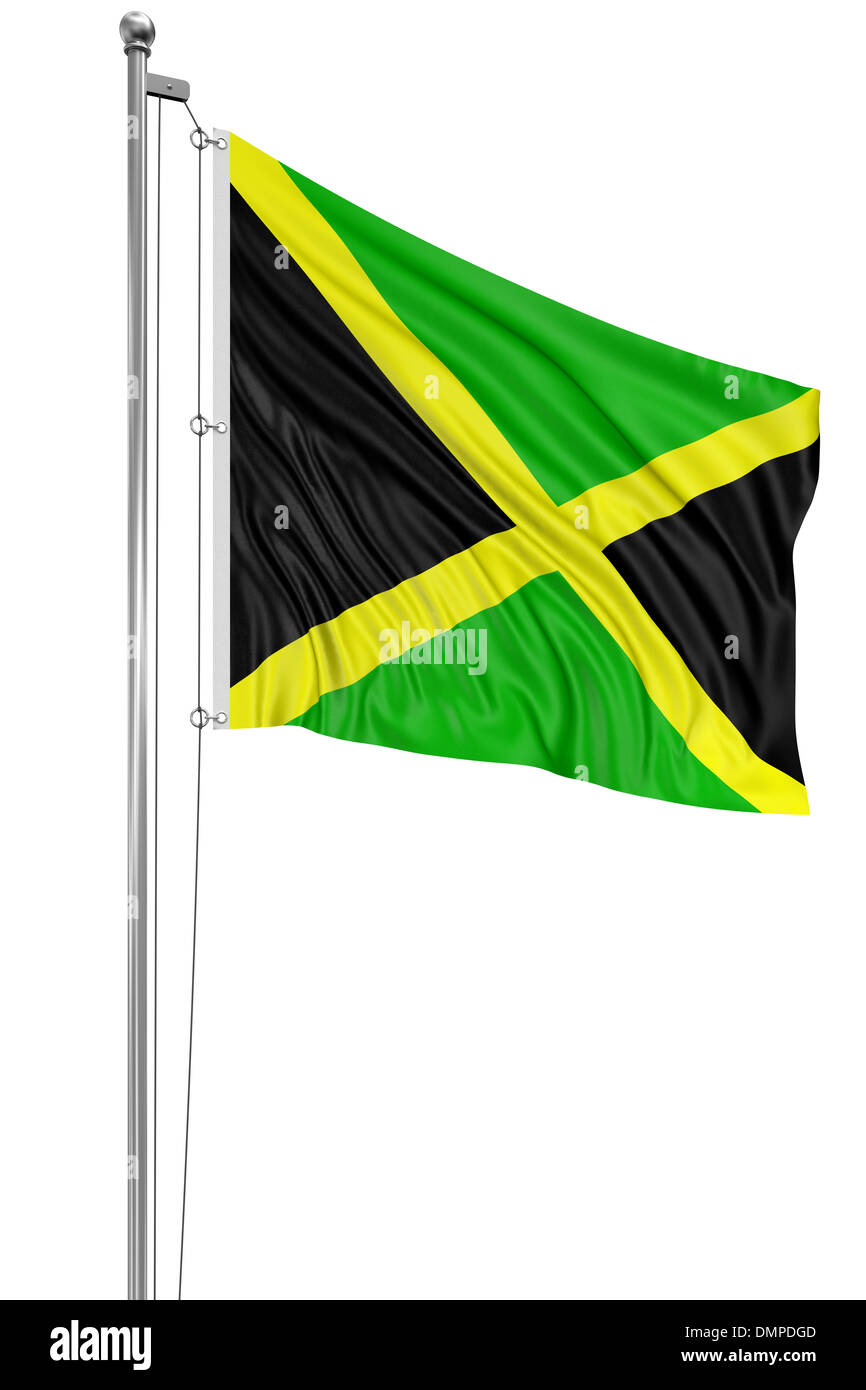 Reggae Rasta Jamaica Jamaican Wavy Waving Flag Pole Caribbean Island ...