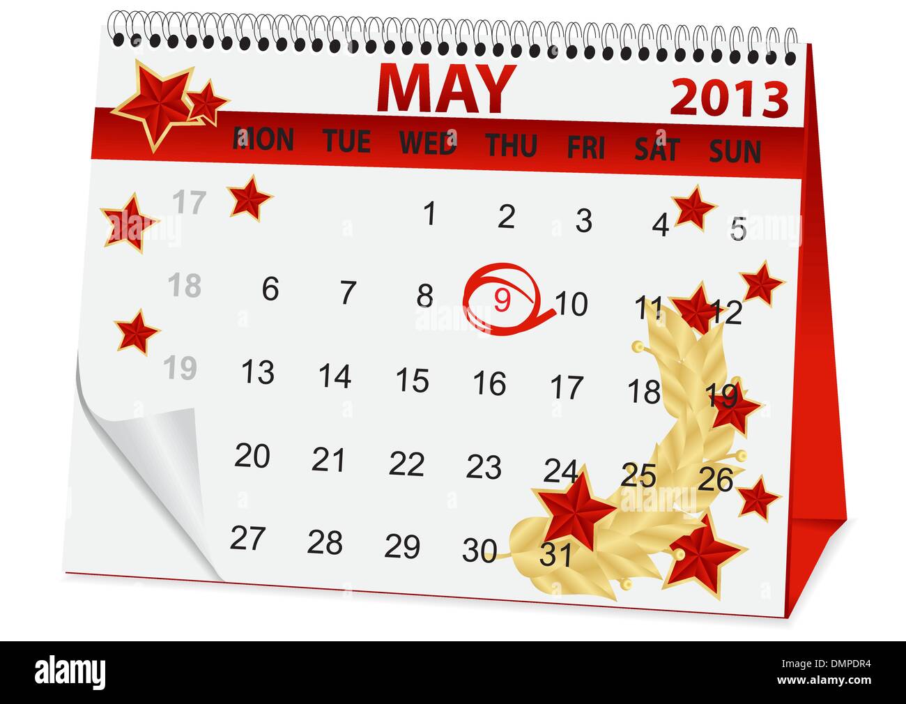 icon calendar for May 9 Stock Vector Image & Art - Alamy