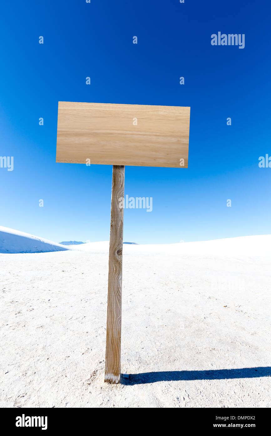Wooden billboard in the snow wilderness Stock Photo - Alamy