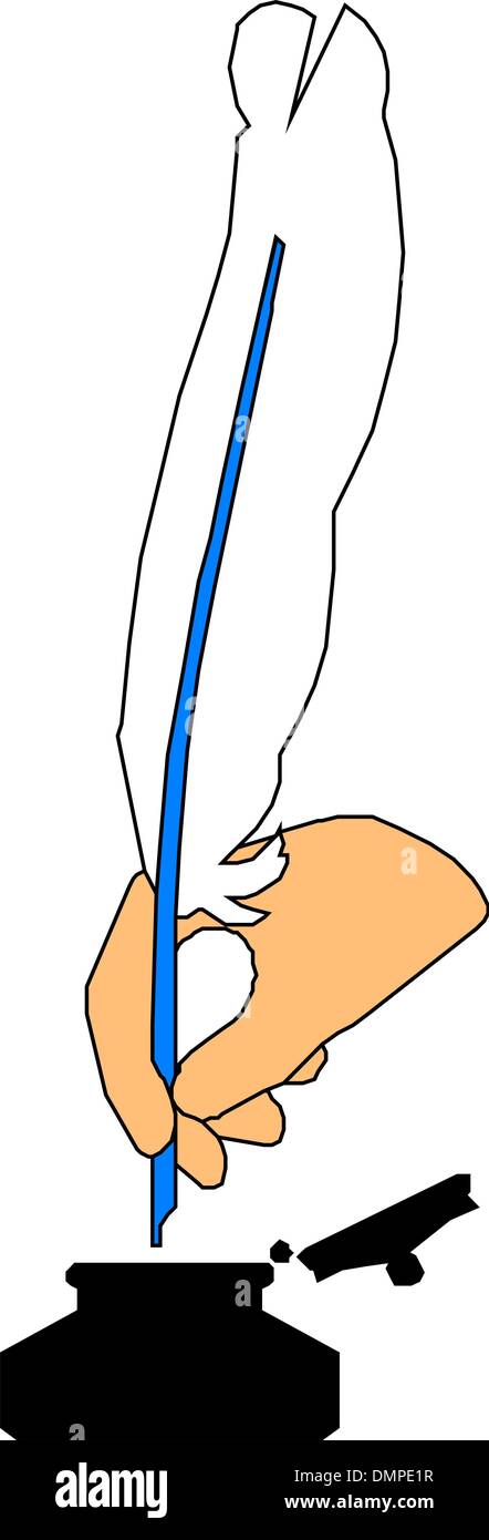 Feather pen ink calligraphic letter Stock Vector Image & Art - Alamy