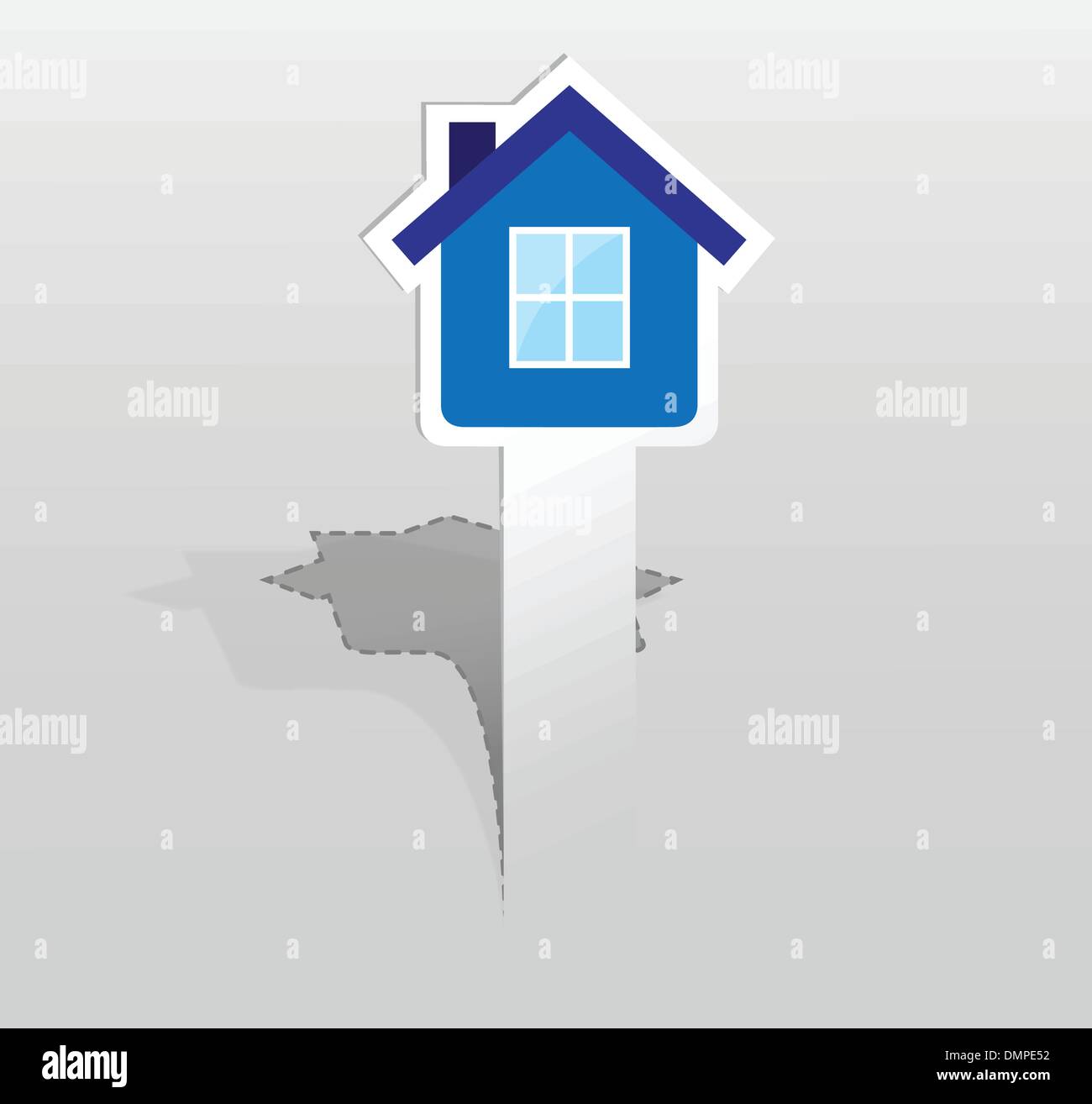 Sticker with blue house Stock Vector Image & Art - Alamy