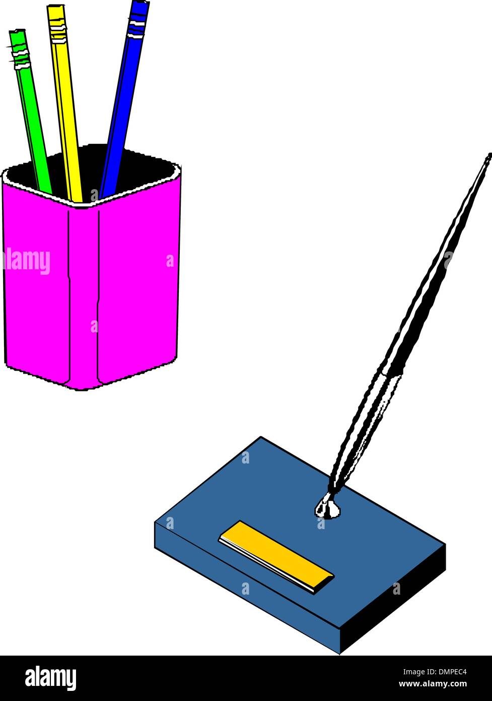 Pens table Stock Vector Images - Alamy