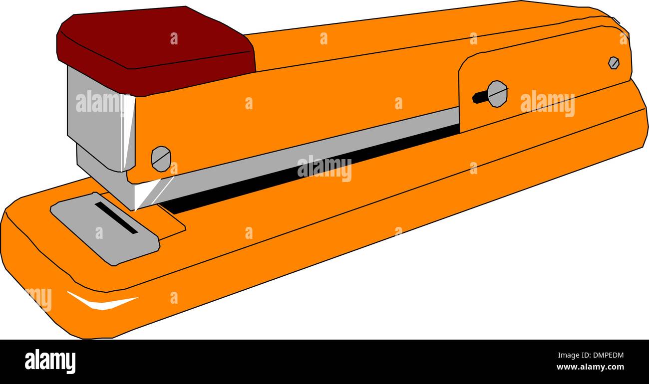 Orange stapler Stock Vector Images - Alamy