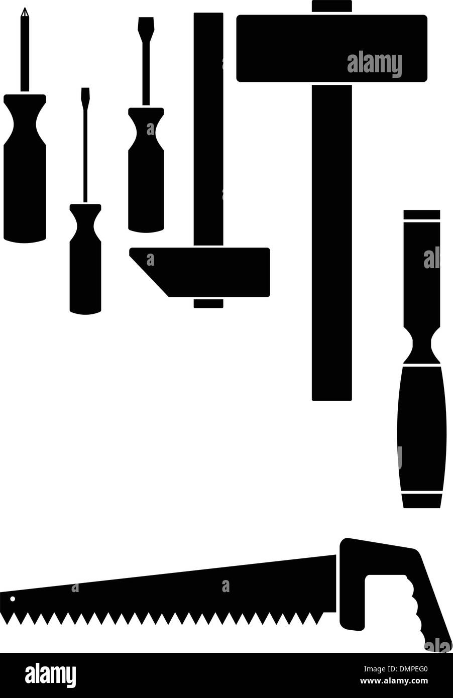 Set of the hand tool Stock Vector Image & Art - Alamy