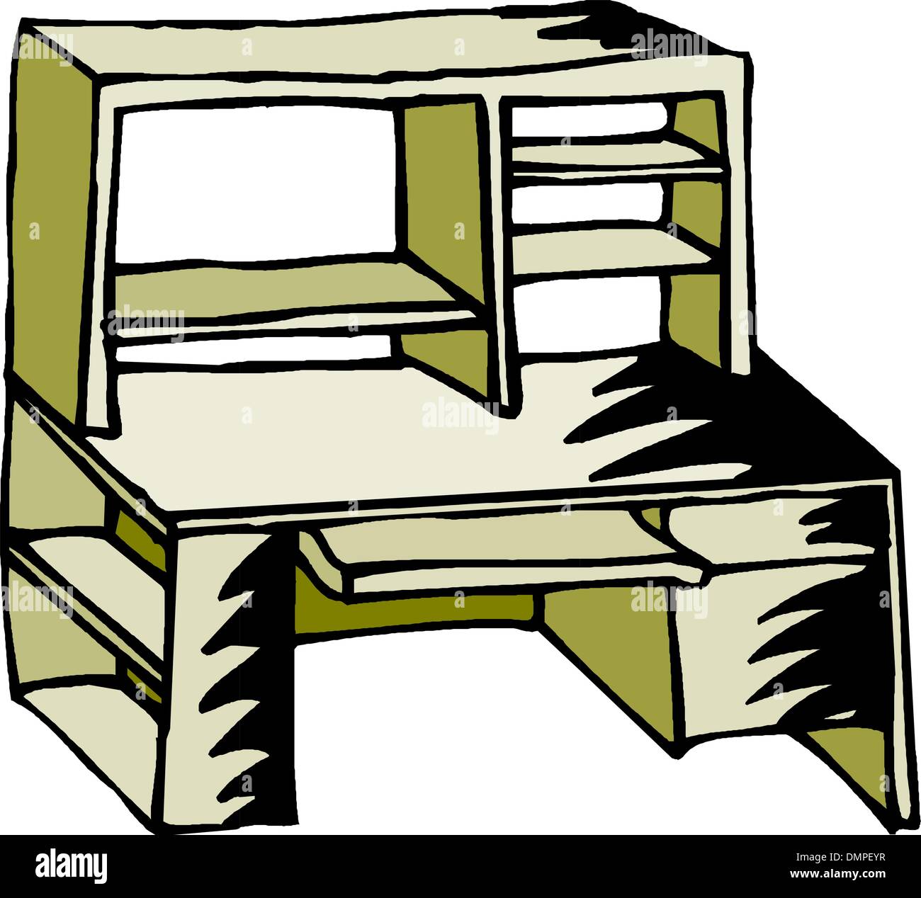 Wooden table set Stock Vector Images - Alamy