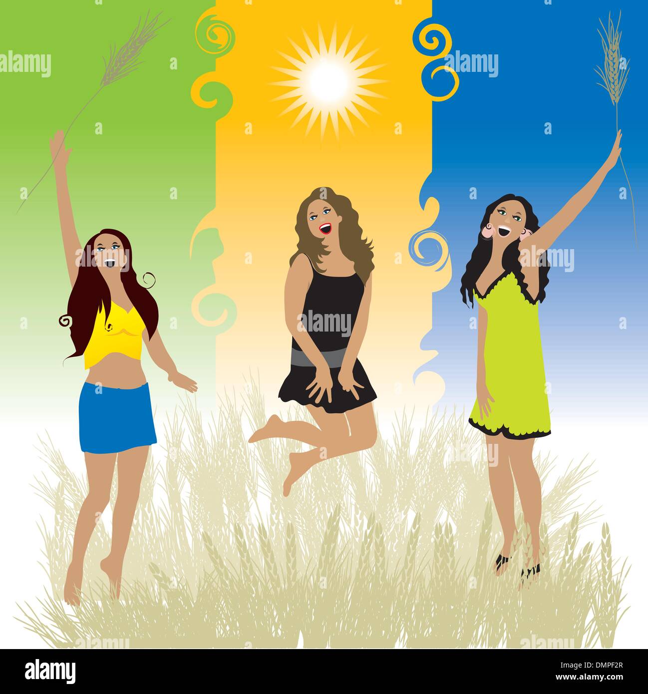 Girls and dance Stock Vector Images - Alamy