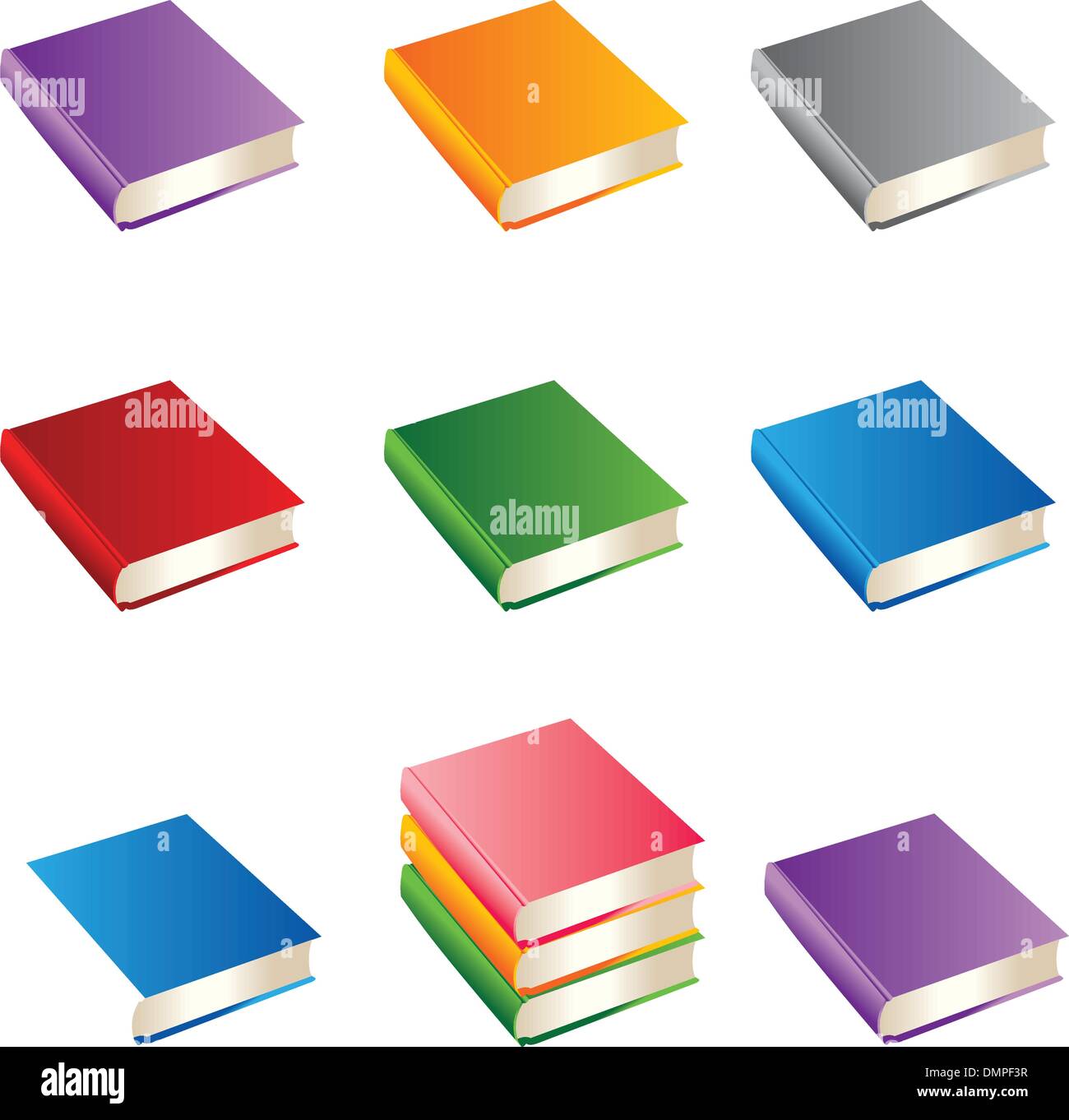 Set of books of various color Stock Vector Image & Art - Alamy