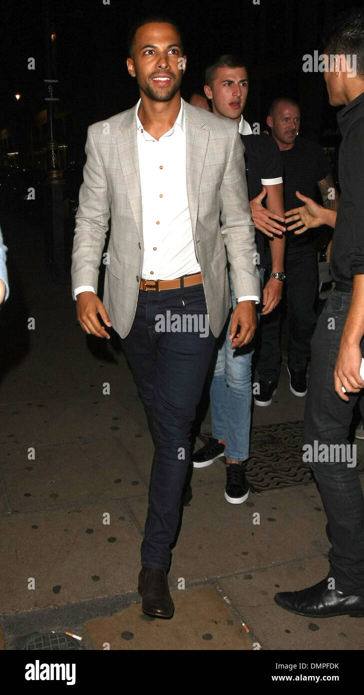Marvin Humes leaves the Rose Club London, England - 11.08.12 Stock ...