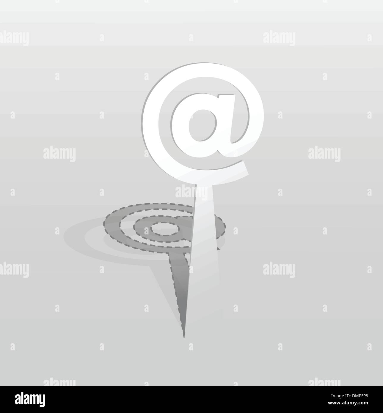 Iillustration of white paper "at" sign Stock Vector Image & Art - Alamy