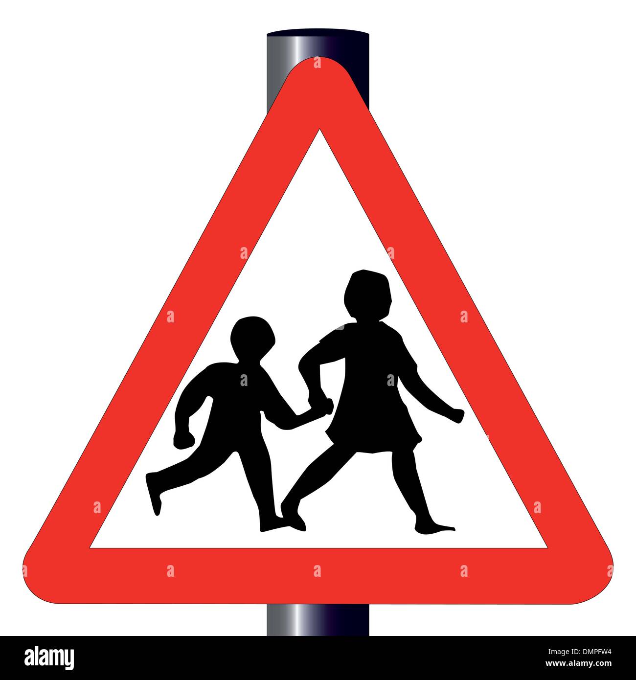 Children traffic red warning sign Stock Vector Images - Alamy