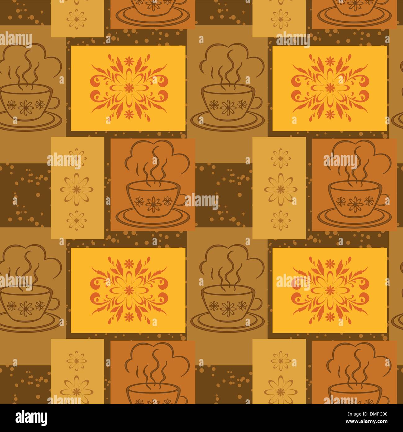 Seamless background, cups and floral pattern Stock Vector Image & Art ...