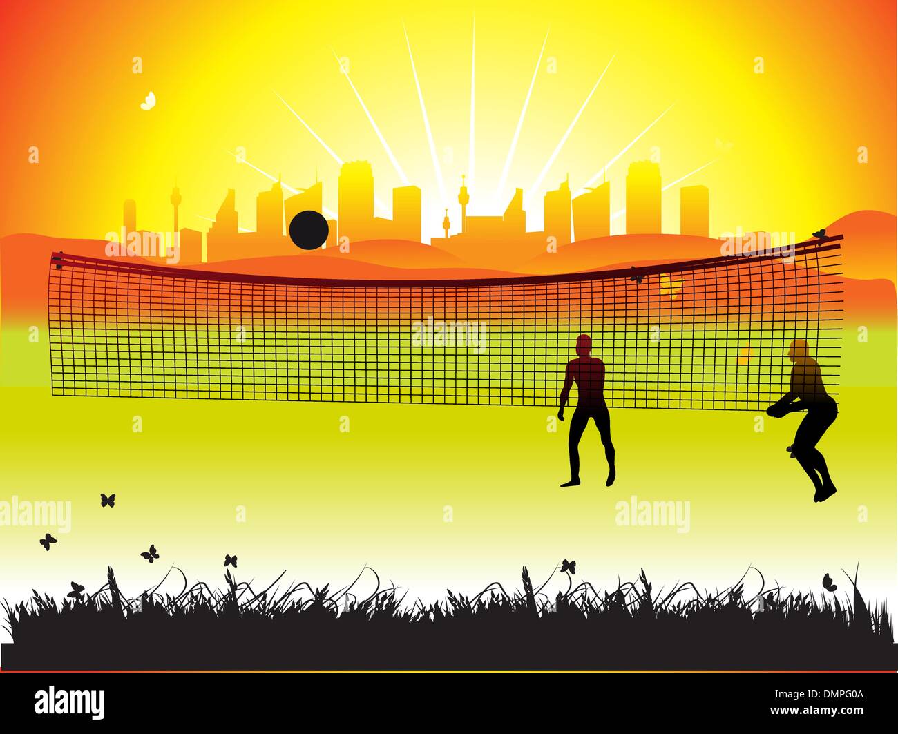 Peoples play on volleyball on nature hi-res stock photography and ...