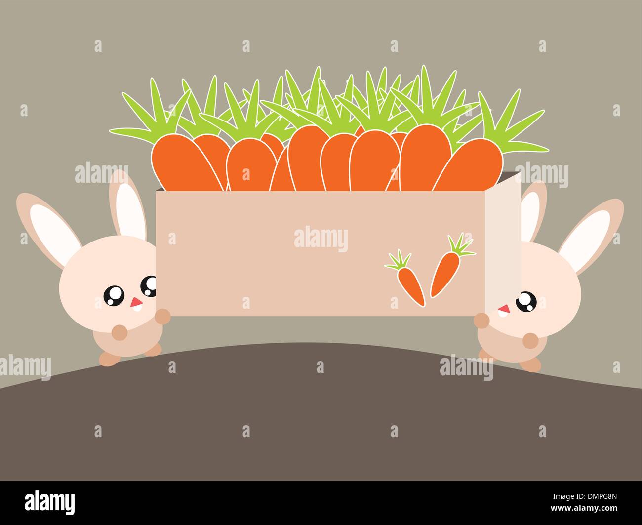 Cartoon rabbit and carrot illustration Stock Vector Image & Art - Alamy