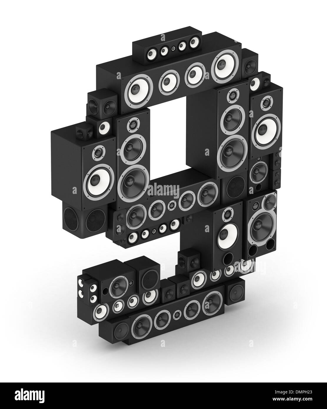 Number 9 from speaker in isometry Stock Photo - Alamy