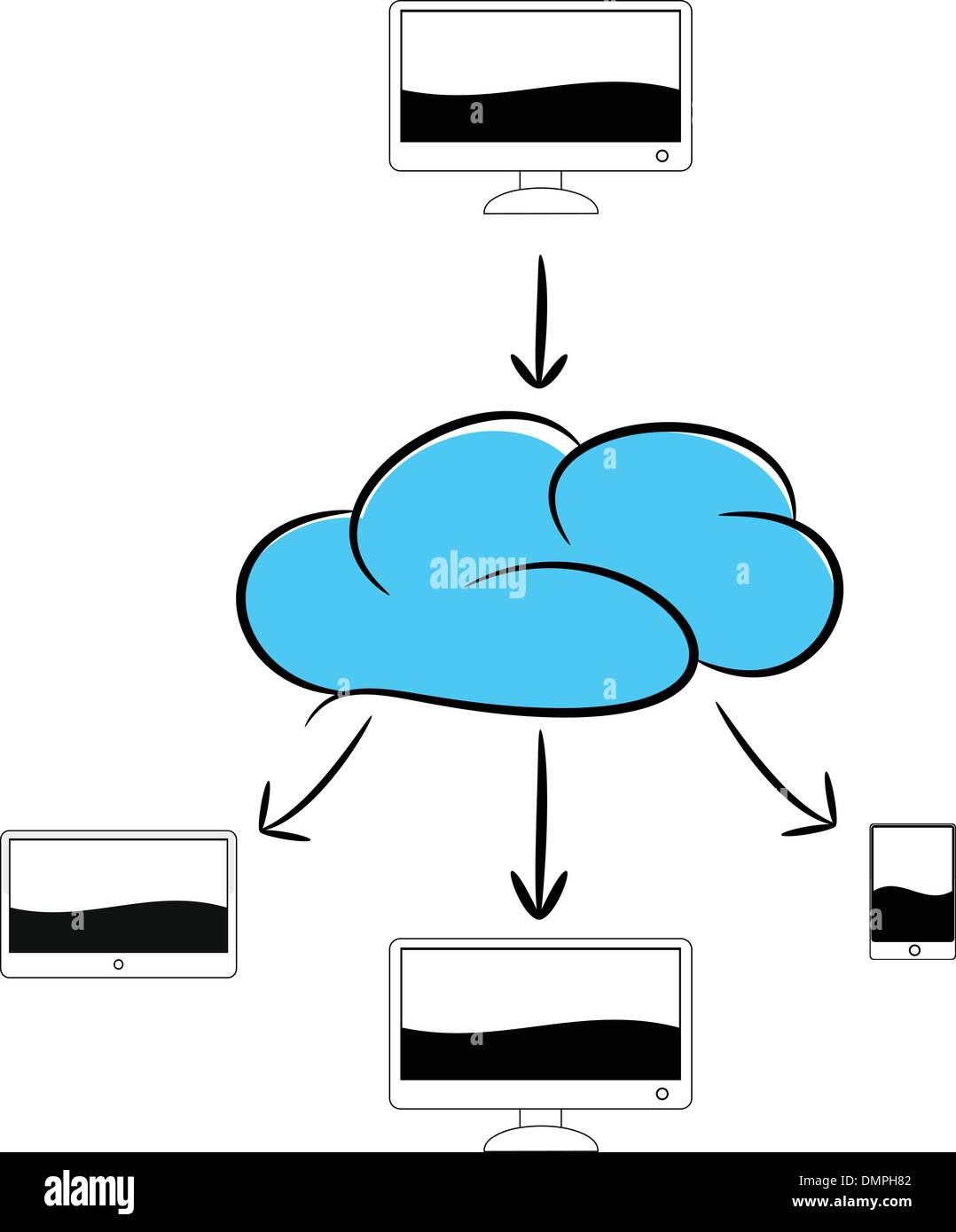 Cloud computer illustration Stock Vector Image & Art - Alamy