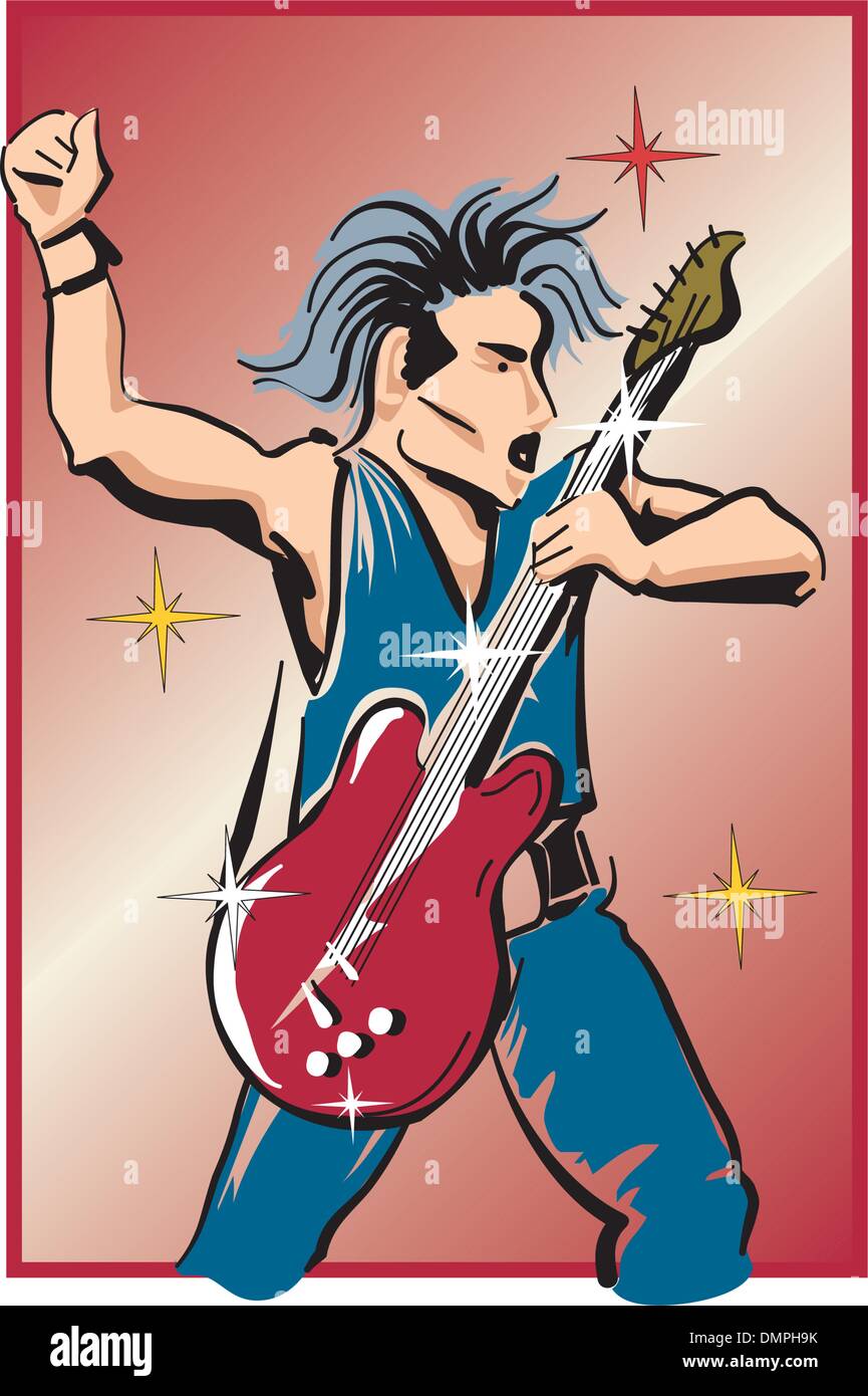 Blues and rock guitarist Stock Vector Images - Alamy