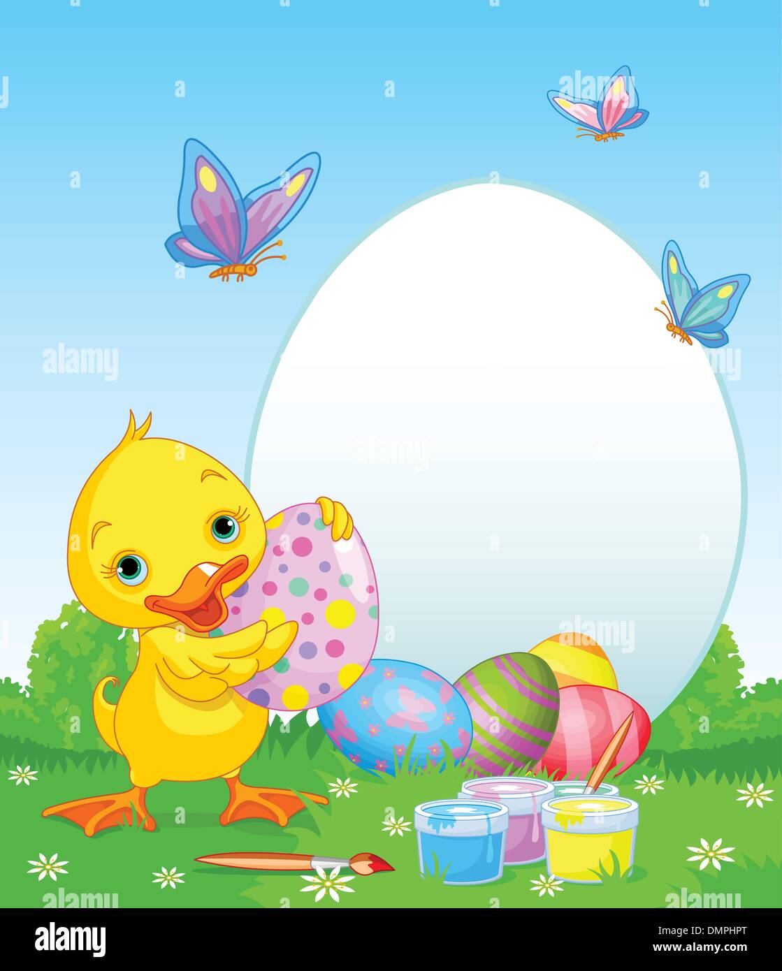 Duckling and easter eggs Stock Vector Images - Alamy