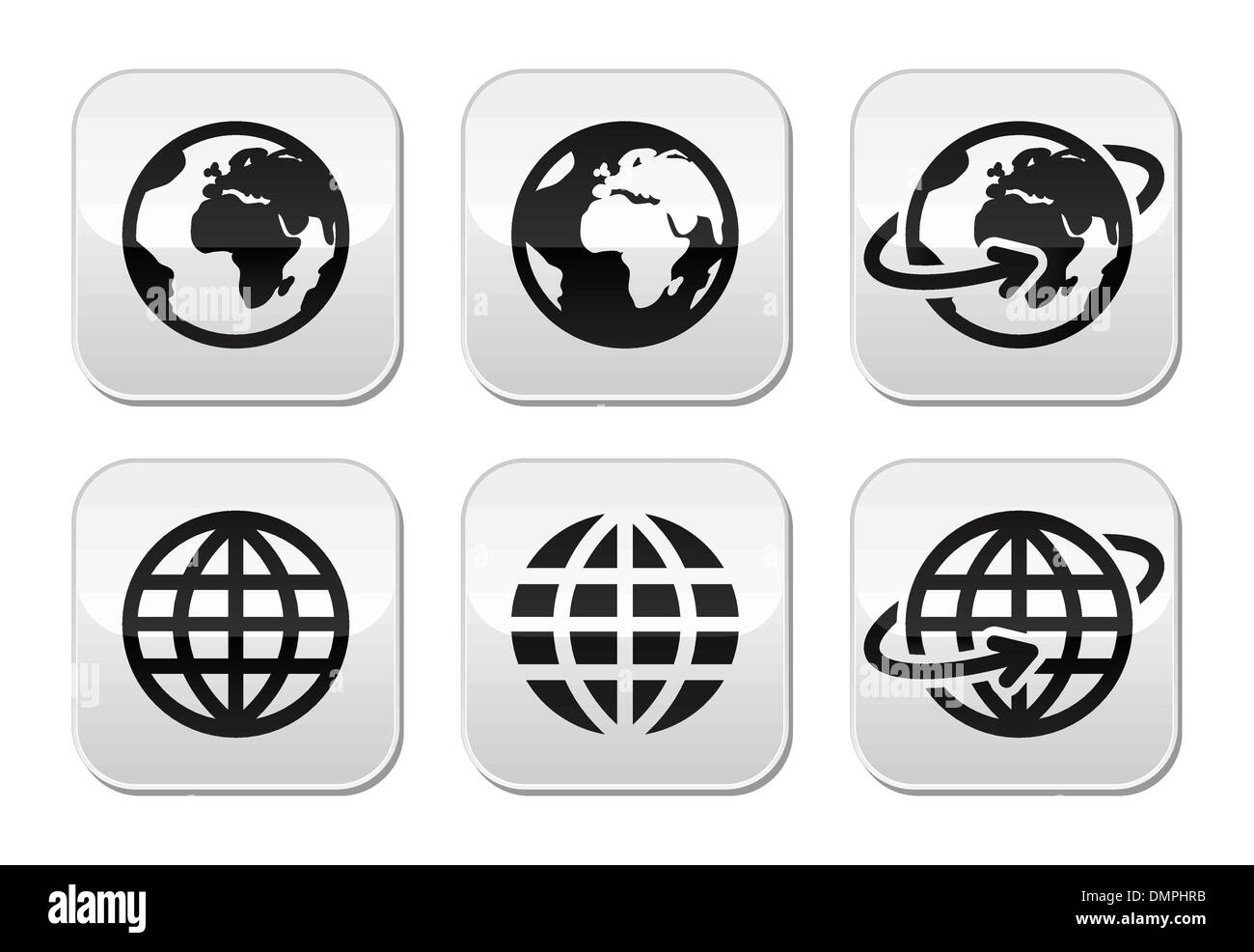 Earth globe set modern Cut Out Stock Images & Pictures - Alamy