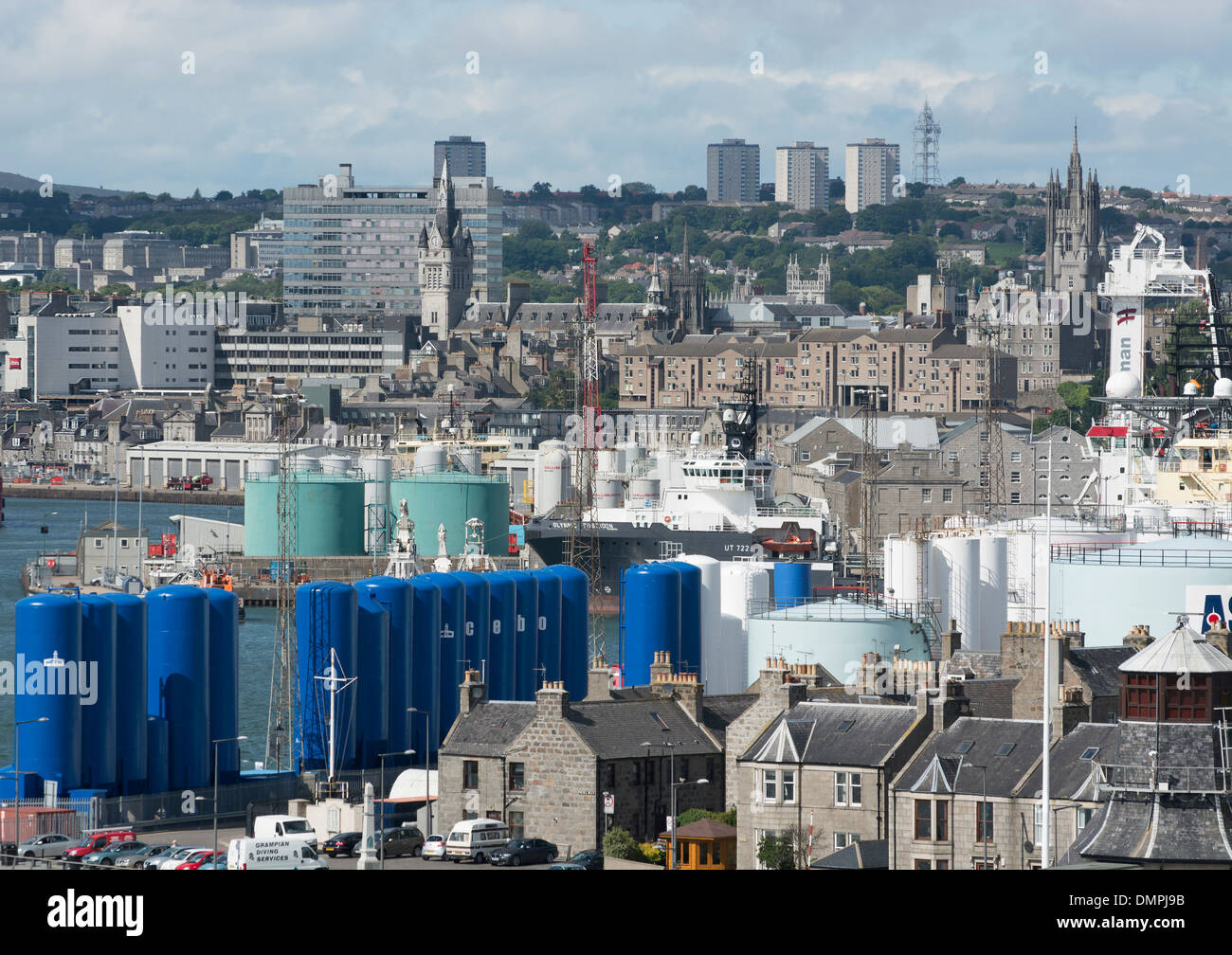 aberdeen north sea oil offshore supply harbour Stock Photo - Alamy