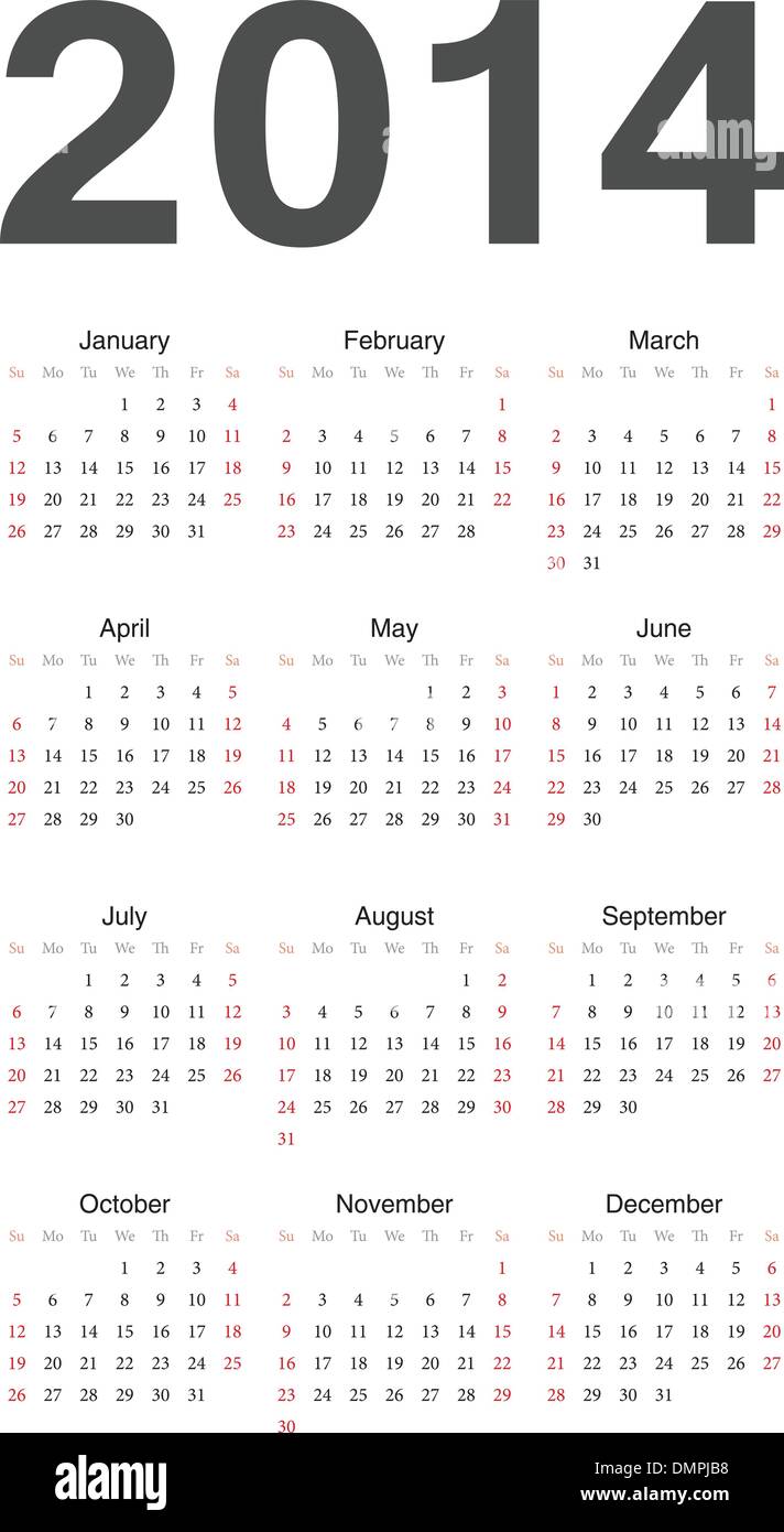 2014 number Stock Vector Images - Alamy