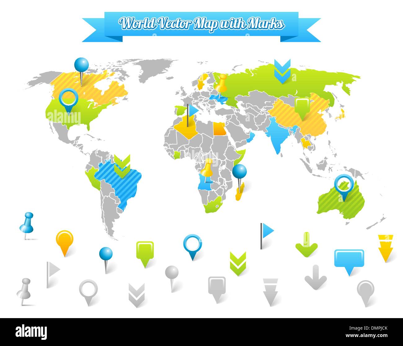 World vector map hi-res stock photography and images - Alamy